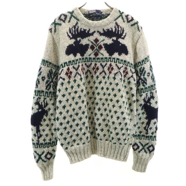 Polo by Ralph Lauren ポロバイラルフローレン 90s ハンドニット オールド ノルディック柄 長袖 セーター メンズ
