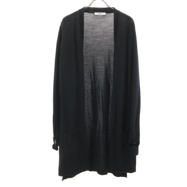 Rene ルネ 日本製 長袖 ロング ニットカーディガン 38 ブラック レディース