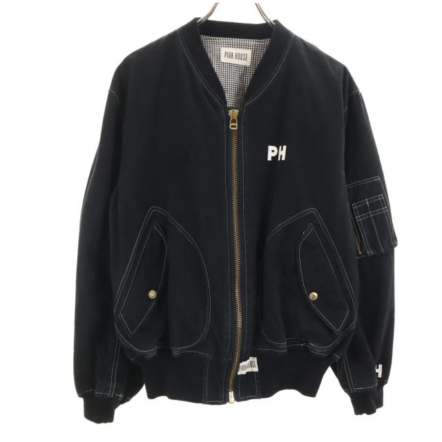 PINK HOUSE ピンクハウス ジップ ブルゾン ブラック MA-1タイプ メンズ