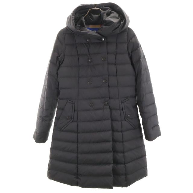 美品 BLUE LABEL CRESTBRIDGE ブルーレーベルクレストブリッジ フーデッド ダウンコート 36 ブラック系 レディース