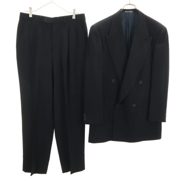 美品 GIORGIO ARMANI ジョルジオアルマーニ イタリア製 スーツ 上下セットアップ 48 濃紺 ダブル メンズ