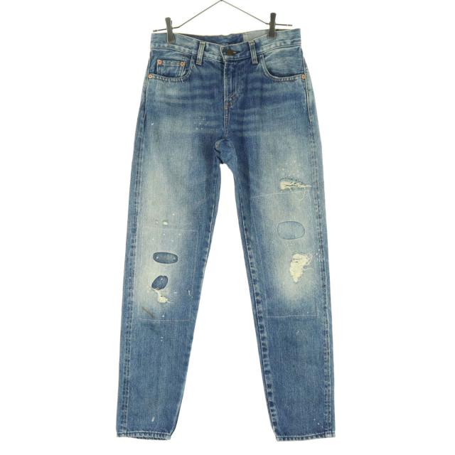 Levi’s リーバイス 50-0217 LVC ダメージ加工 スリムデニムパンツ w26 ブルー ヴィンテージクロッシング レディース