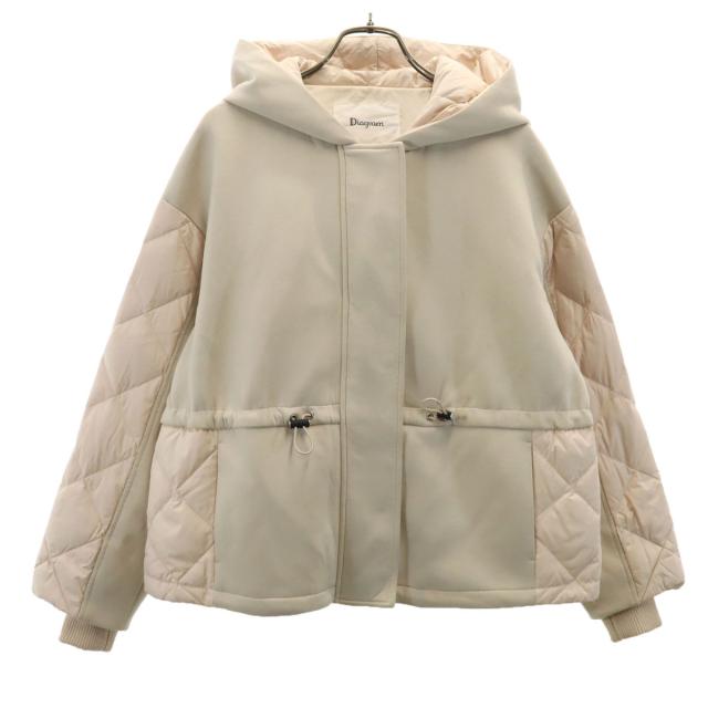 Diagram ダイアグラム フーディ ダウンジャケット 36 ベージュ レディース