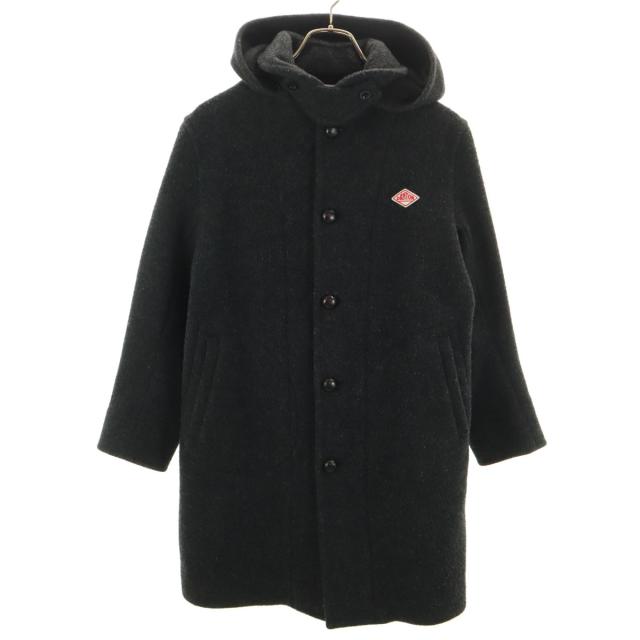 Danton ダントン 日本製 ウールモッサ コート 36 グレー 丸襟 くるみボタン レディース