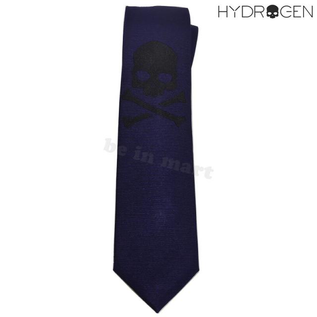 HYDROGEN ハイドロゲン ネクタイ HYD-0002 IP-0371 無地 ロゴ ブルー メンズ イタリア製 カジュアル プレゼント クリスマス 成人式 ギフト 誕生日