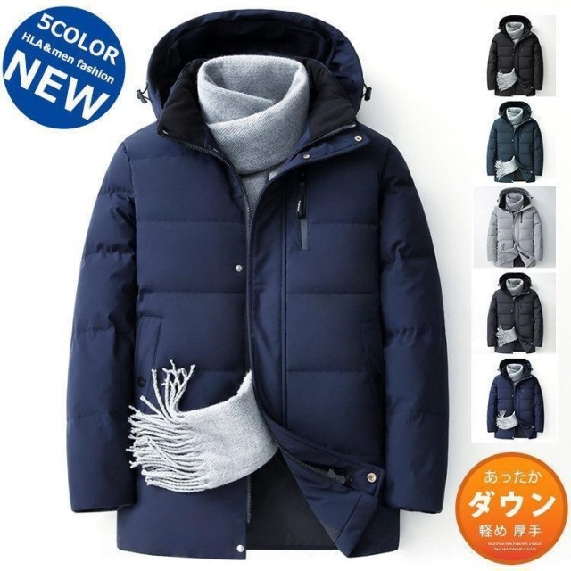ダウンジャケット メンズ ビジネス 白ダウン 防寒コート 軽い アウター フード付き あったか 冬 冬服送料無料
