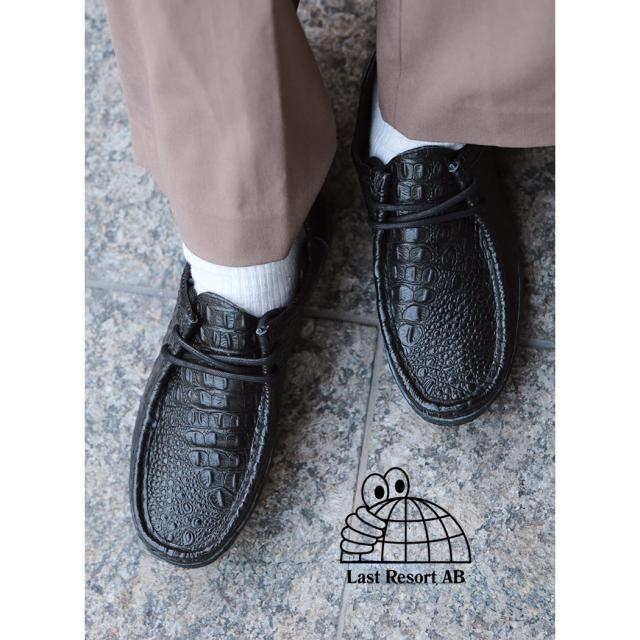 LAST RESORT AB ラストリゾート VM006 モック クロコ スニーカー ブーツ MOC CROC BLACK CROC ( ブラック 黒 レザー ワニ革 革靴 レザーシューズ メンズ )