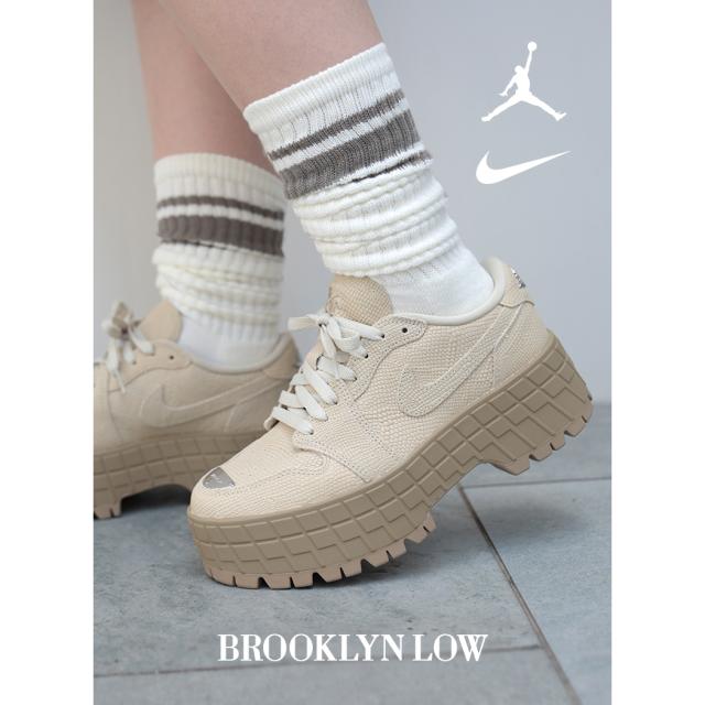 NIKE ナイキ ウィメンズ エアジョーダン ブルックリン ロー スニーカー WMNS AIR JORDAN 1 BROOKLYN LOW Rattan 厚底 レディース HF3184-200