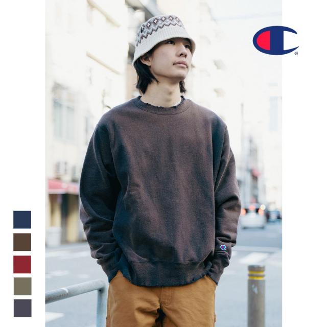 海外限定 CHAMPION チャンピオン スウェット 裏起毛 リバースウィーブ クルーネック トップス REVERSE WEAVE CREWNECK ( 日本未発売 ヴィンテージ加工 CPRWC )