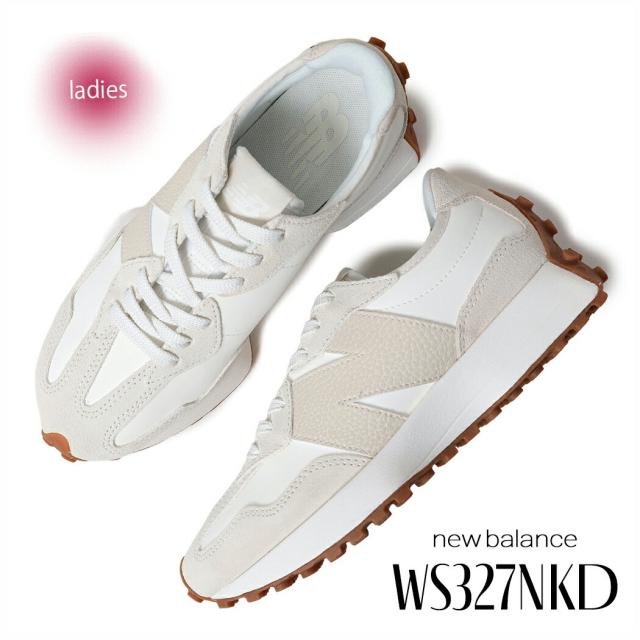 NEW BALANCE ニューバランス 327 スニーカー WS327NKD WHITE BEIGE ( 白 ホワイト NB ベージュ ...