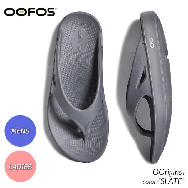 OOFOS OOriginal SLATE ウーフォス ウーオリジナル サンダル ( SANDAL スライド トング グレー GREY リカバリーサンダル メンズ レディース 2000010046182 )