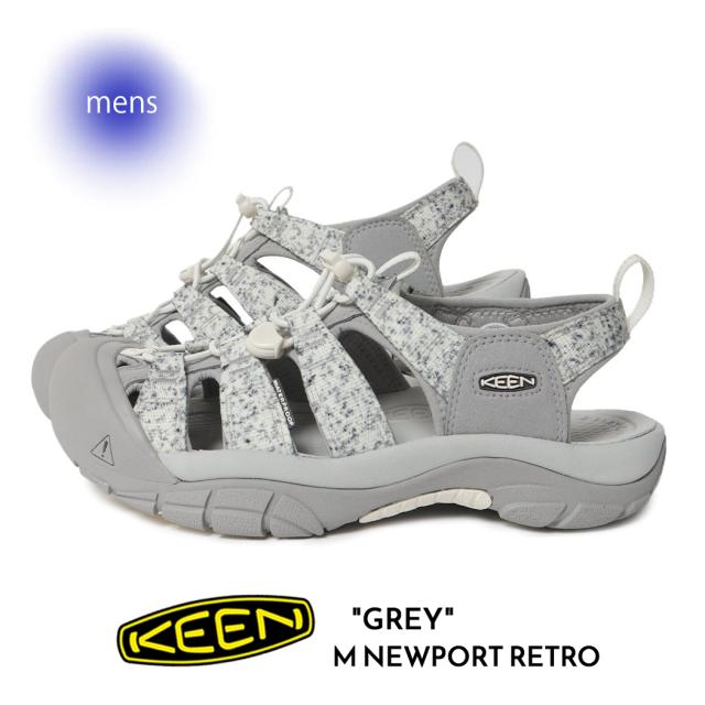 KEEN キーン メンズ ニューポート レトロ シューズ サンダル スニーカー M NEWPORT RETRO GREY ( グレー 灰色 SANDAL 1030580 )