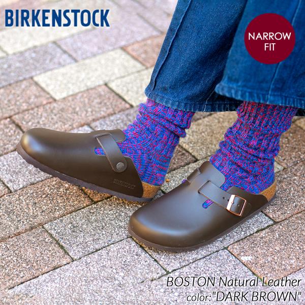 BIRKENSTOCK BOSTON Natural Leather ( NARROW FIT ) DARK BROWN ビルケンシュトック ボストン レザー レディース サンダル 60103