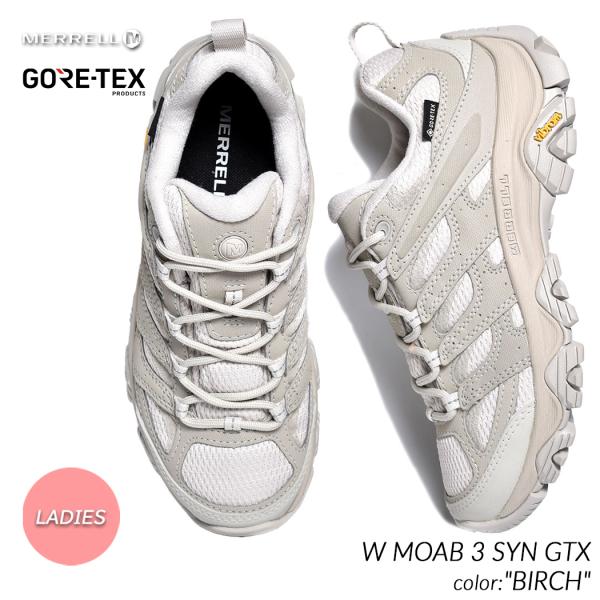 MERRELL W MOAB 3 SYN GTX BIRCH メレル モアブ シューズ スニーカー ブーツ ( 国内正規品 レディース 白 ホワイト GORE-TEX ゴアテックス J500422 )