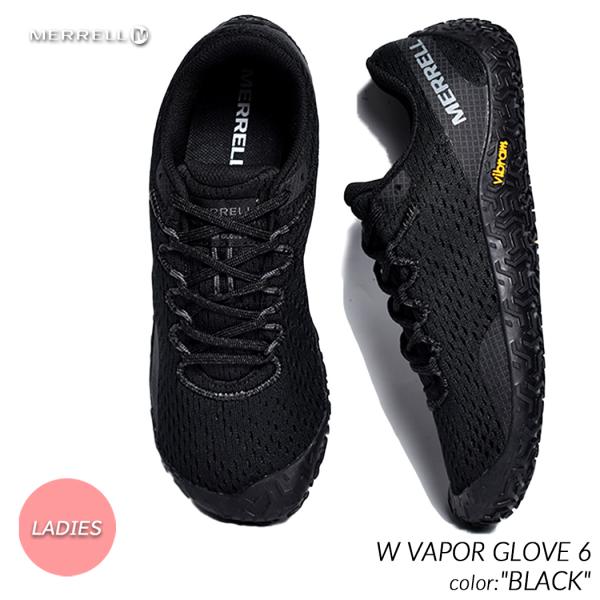 MERRELL W VAPOR GLOVE 6 BLACK メレル ベイパー グローブ シューズ スニーカー ( 黒 ブラック トレーニングシューズ レディース 国内正規品 J067718 )