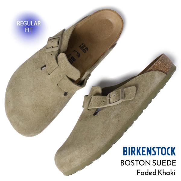 BIRKENSTOCK ビルケンシュトック ボストン スエード サンダル BOSTON SUEDE ( REGULAR FIT ) Faded Khaki カーキ 1025788