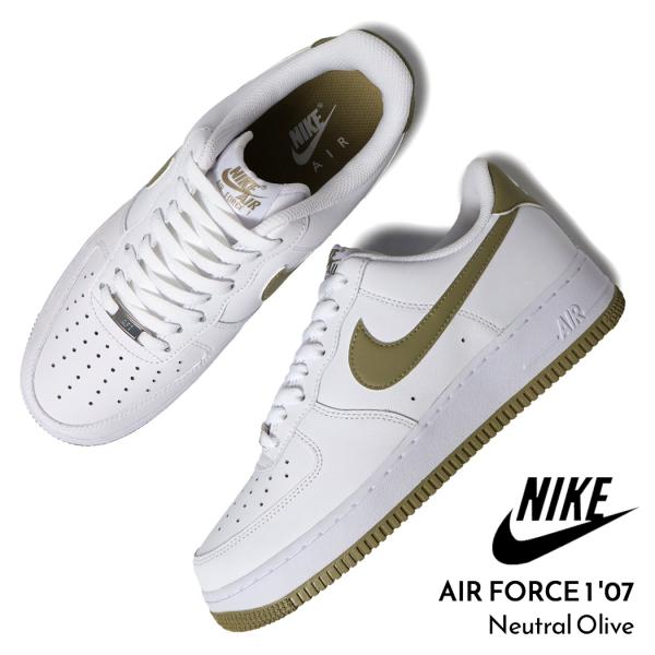 NIKE ナイキ エアフォース ロー スニーカー AIR FORCE 1 07 Neutral Olive ( 白 ホワイト オリーブ カーキ 緑 メンズ FJ4146-110 )