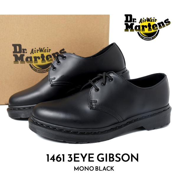 Dr.Martens ドクターマーチン 3アイ ギブソン レザー シューズ ブーツ 1461 3EYE GIBSON MONO BLACK ( 黒 ブラック 14345001 )