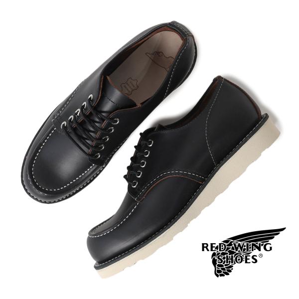 RED WING レッドウィング クラシックモック オックスフォード ワーク ブーツ CLASSIC MOC OXFORD BLACK PRAIRIE ( USA製 黒 ブラック レザー 8090 )
