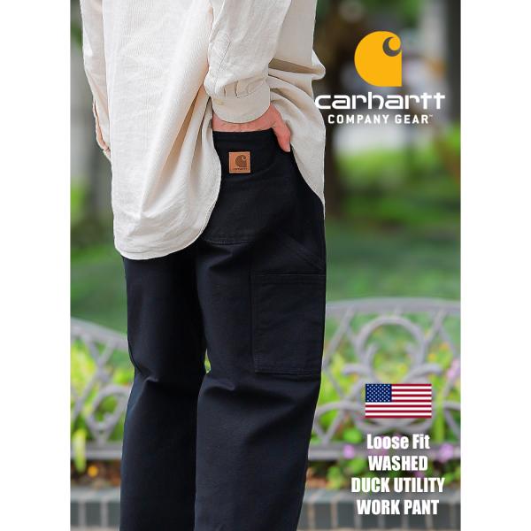 CARHARTT カーハート B11 ダック パンツ LOOSE FIT WASHED DUCK UTILITY WORK PANT BLACK ( 黒 ブラック ペインター メンズ BN0011 )