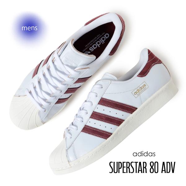 adidas アディダス スーパースター スニーカー SUPERSTAR 80 ADV WHITE/SHADOW RED ( ホワイト 白 レッド 赤 メンズ JP8529 )