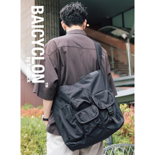 BAICYCLON バイシクロン マルチポケット トート バッグ MULTI POKETS TOTE MEDIUM BLACK ( ブラック 黒 メンズ レディース 国内正規品 かばん BCL-68 )