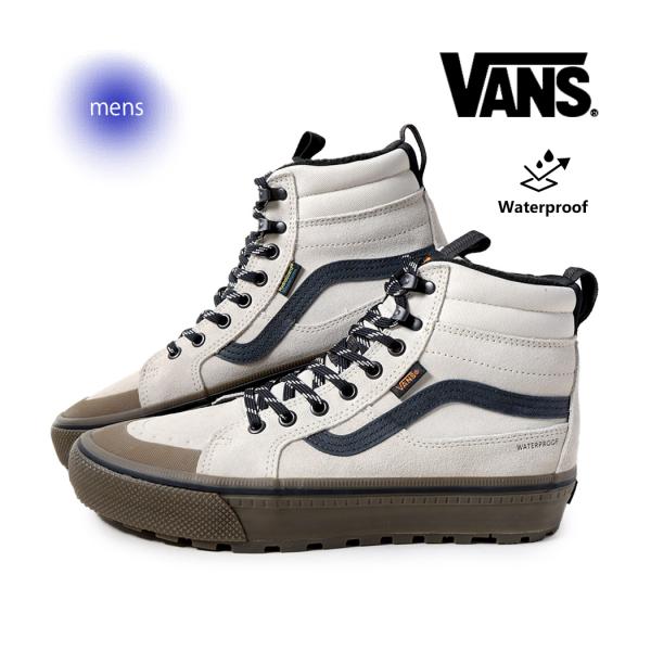 VANS ヴァンズ Mte スケートハイ スニーカー Sk8-Hi Waterproof Insulated OATMEAL/BLACK ( 白 メンズ バンズ 撥水 断熱 VN000DAQZO2 )