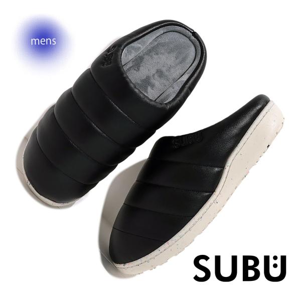SUBU スブ ウィンター サンダル レザー ルームシューズ スリッパ サンダル WINTER SANDAL RE: ECO LEATHER BLACK ( メンズ レディース 4977468 )