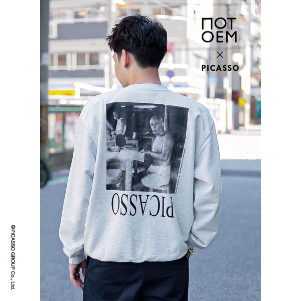 NOT OEM ピカソ ワークフォト スウェット トップス Picasso Work Photo/SW ASHGRAY ノット オーイーエム ( グレー メンズ レディース NOT-35 )