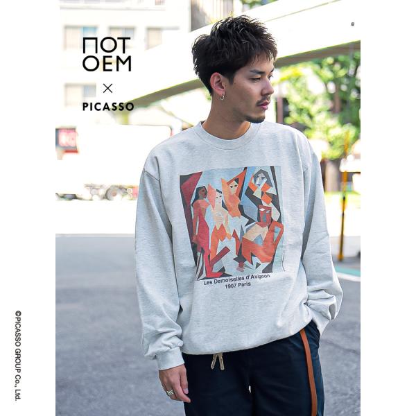 NOT OEM ピカソ スウェット トップス アビニヨンの娘たち Les Demoiselles dAvignon/SW ASH GRAY ノット オーイーエム メンズ レディース NOT-29