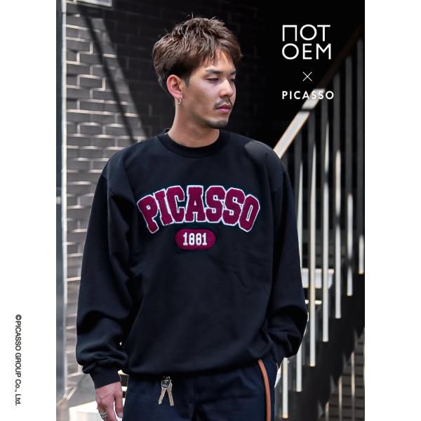 NOT OEM ピカソ スウェット トップス PICASSO Chenill Logo/SW BLACK ノット オーイーエム シェニールロゴ ( ブラック 黒 メンズ レディース NOT-32 )
