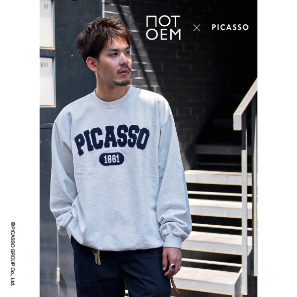 NOT OEM ピカソ スウェットトップス PICASSO Chenill Logo/SW ASH GRAY ノット オーイーエム シェニールロゴ ( グレー メンズ レディース NOT-33 )