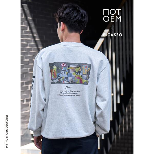 NOT OEM ピカソ ゲルニカ スウェット ART IS WEAPONGuernica/SW ASH GRAY ノット オーイーエム ( グレー メンズ レディース NOT-25 )