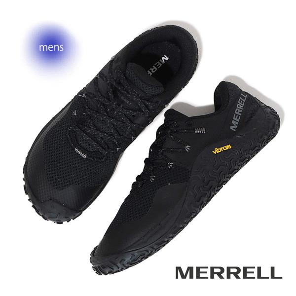 MERRELL メレル TRAIL GLOVE 7 トレイルグローブ7 スニーカー BLACK ( ブラック 黒 メンズ トレーニングシューズ メッシュ アウトドア スポーツ J037151 )