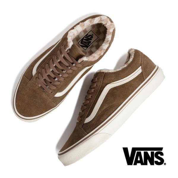 VANS ヴァンズ バンズ OLD SKOOL COZY オールドスクール ボア 防寒 スニーカー HUG SEPIA ( ブラウン ベージュ メンズ スエード VN000D9Y0E0 )