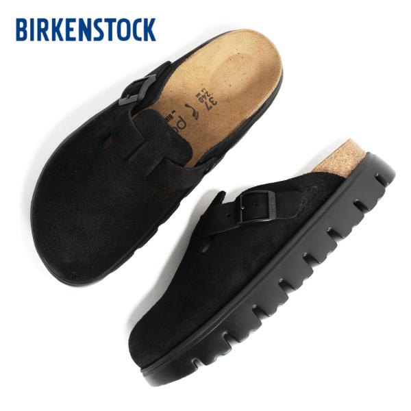 BIRKENSTOCK ビルケンシュトック 厚底 BOSTON ボストン チャンキー サンダル CHUNKY NARROW FIT BLACK ( ブラック 黒 レディース 1028317 )