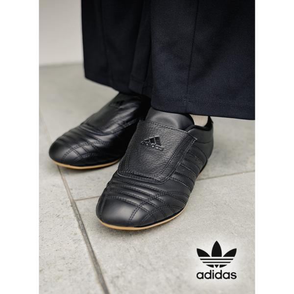 adidas アディダス テコンドー TAEKWONDO W スニーカー BLACK ( コアブラック ブラック 黒 Y2K レディース 薄底 レザー バレエ 韓国 JS4011 )