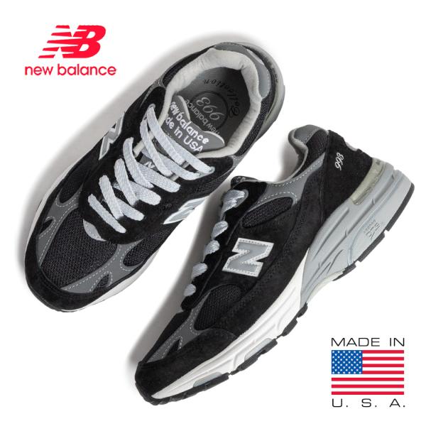 NEW BALANCE ニューバランス 993 スニーカー Made in USA WR993BK BLACK ( アメリカ製 米国製 ブラック 黒 レディース ウィメンズ 990 991 992 )