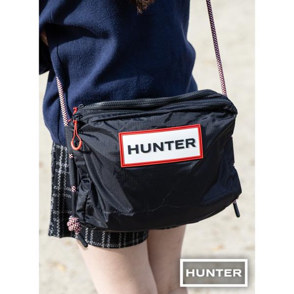 HUNTER ハンター サコッシュ バッグ ショルダーバッグ トラベル リップストップ リサイクル ナイロン TRAVEL RIPSTOP SACOCHE BLACK UBC1515NRSRBO