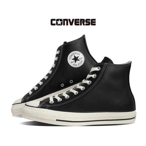 CONVERSE コンバース レザー オールスター LEATHER ALL STAR HI スニーカー BLACK ( ブラック 黒 ハイカット レザースニーカー 31311311 )
