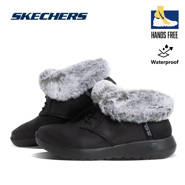 SKECHERS スケッチャーズ ボア ブーツ スリップインズ オンザゴー ジョイ ブーツ Slip-ins ON THE GO JOY BLACK/GRAY グレー レディース 144803BKGY