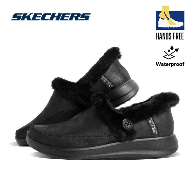 SKECHERS スケッチャーズ スリップインズ コージー エスケープ スニーカー Slip-ins COZY ESCAPE BLACK ( ブラック 黒 ボア 撥水 軽量 168114BBK )