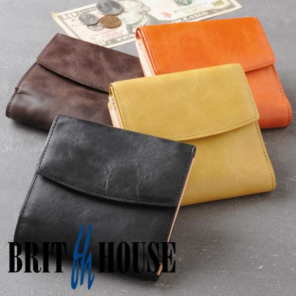 ブリットハウス ダンテホース　アウト札入れ Brit house　小銭入れ付き札入れ　馬革　本革　天然素材　レザー　外付け小銭入れ　カード入れ　日本製