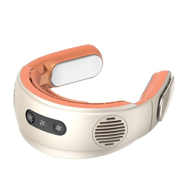 ネッククーラー  W冷却プレート付 折り畳み コンパクト 首かけ扇風機 接触冷感 ネックファン 冷却 静音 首かけファン 熱中症対策 おすすめ クール ひんやり