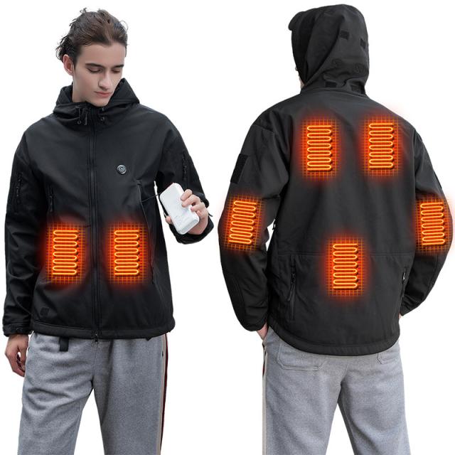 電熱ジャケット 電熱ウェア usb 迷彩 電熱服 防寒着 防寒服 7カ所発熱 ヒーター内蔵 耐風撥水 撥水加工 防風 長袖 発熱 防寒 寒対策 省エネ 男女兼用 洗濯可能
