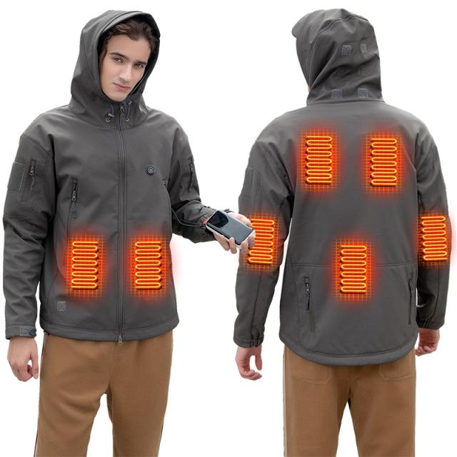 電熱ジャケット 電熱ウェア usb 迷彩 電熱服 防寒着 防寒服 7カ所発熱 ヒーター内蔵 耐風撥水 撥水加工 防風 長袖 発熱 防寒 寒対策 省エネ 男女兼用 洗濯可能