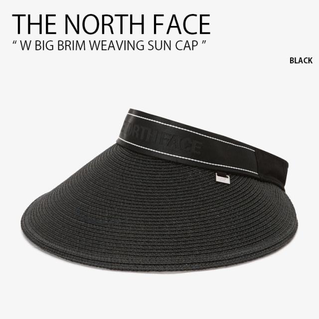 THE NORTH FACE ノースフェイス レディース サンバイザー W BIG BRIM WEAVING SUN CAP サンキャップ 帽子 UVカット ブラック NE3CP10B