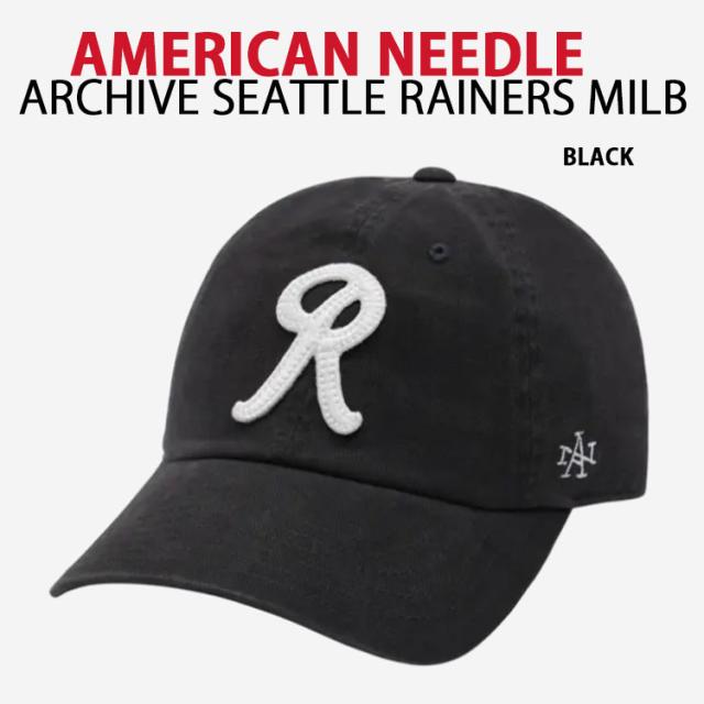 AMERICAN NEEDLE アメリカンニードル キャップ ARCHIVE SEATTLE RAINERS MILB BLACK マイナーリーグ ソフトキャップ SMU694ASER