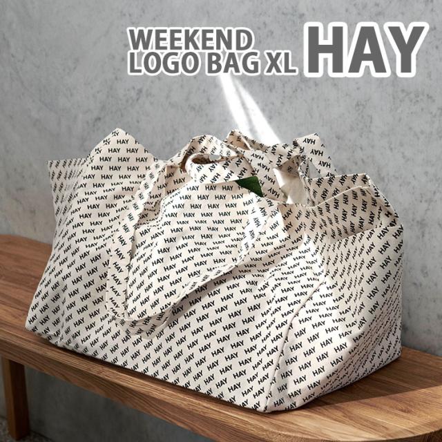 HAY ヘイ ウィークエンドバッグ ショルダーバッグ 大型 大判 2WAY LOGO WEEKEND BAG マイクロロゴ バッグ BURGUNDY BLACK