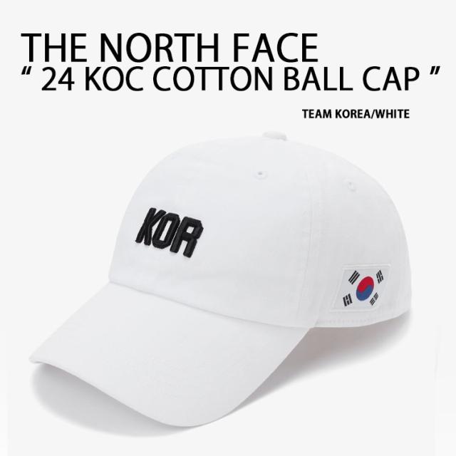 THE NORTH FACE ノースフェイス キャップ 帽子 TREAM KOREA 24 KOC COTTON BALL CAP/R WHITE BBキャップ チームコリア コットン OE3CQ01A
